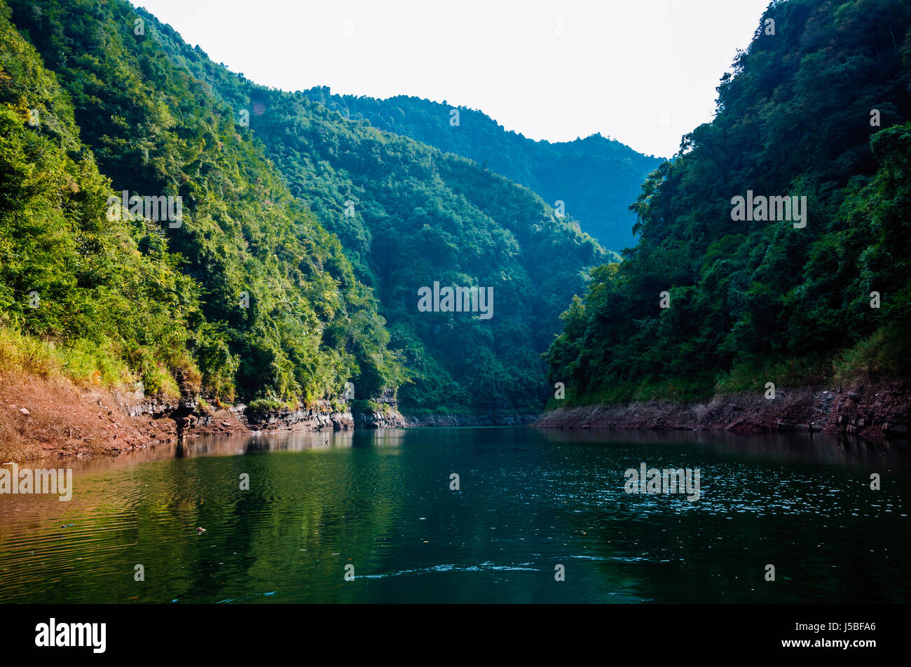 Beautiful reservoir scenery in summer Stock Photo - Alamy