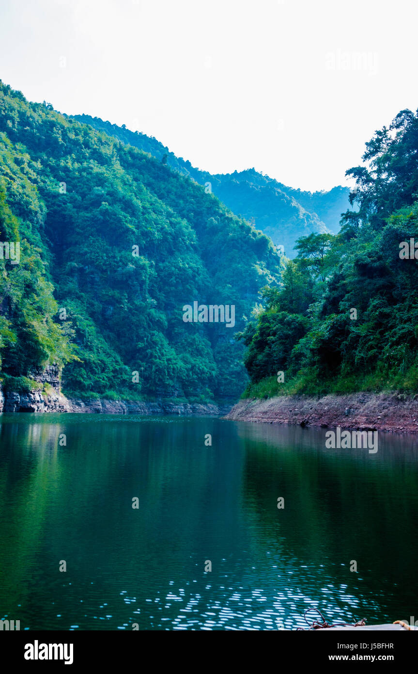 Beautiful reservoir scenery in summer Stock Photo - Alamy
