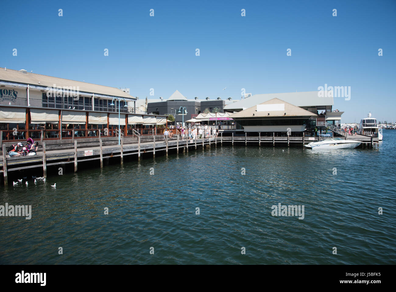 Fremantle,WA,Australia-November 13,2016: Waterfront restaurants with ...