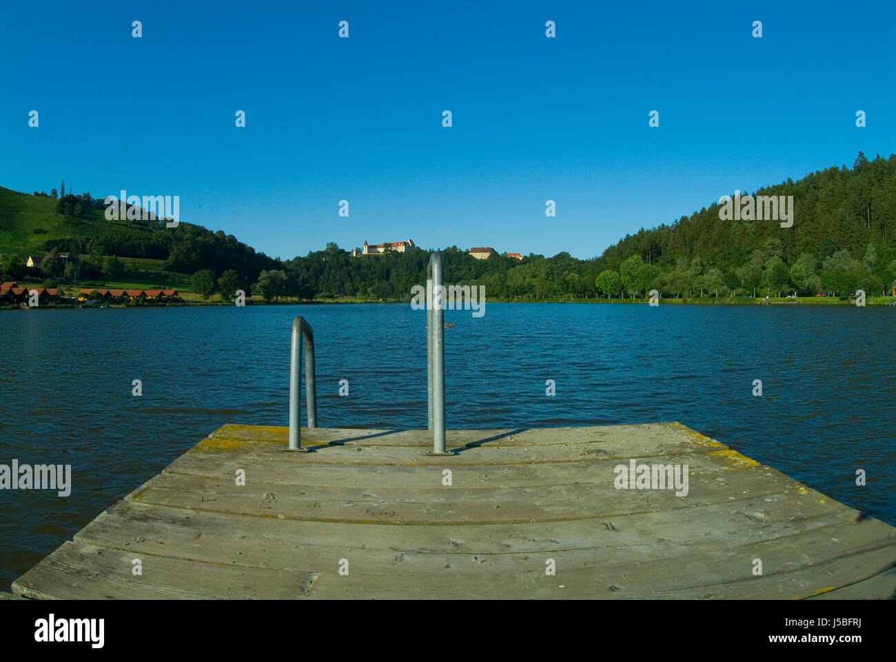 lake with jetty Stock Photo - Alamy