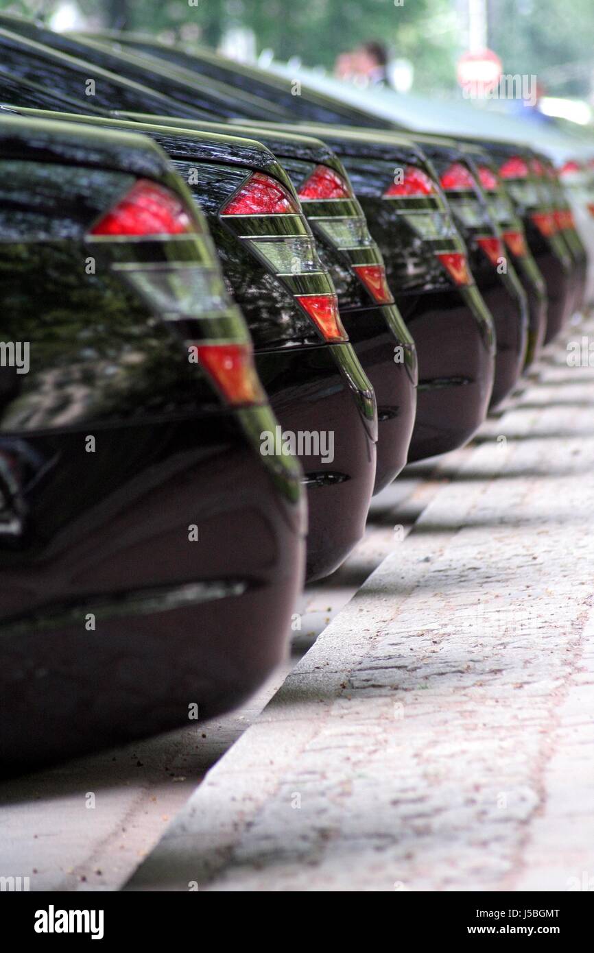 car automobile vehicle means of travel motor vehicle row abreast brake ...