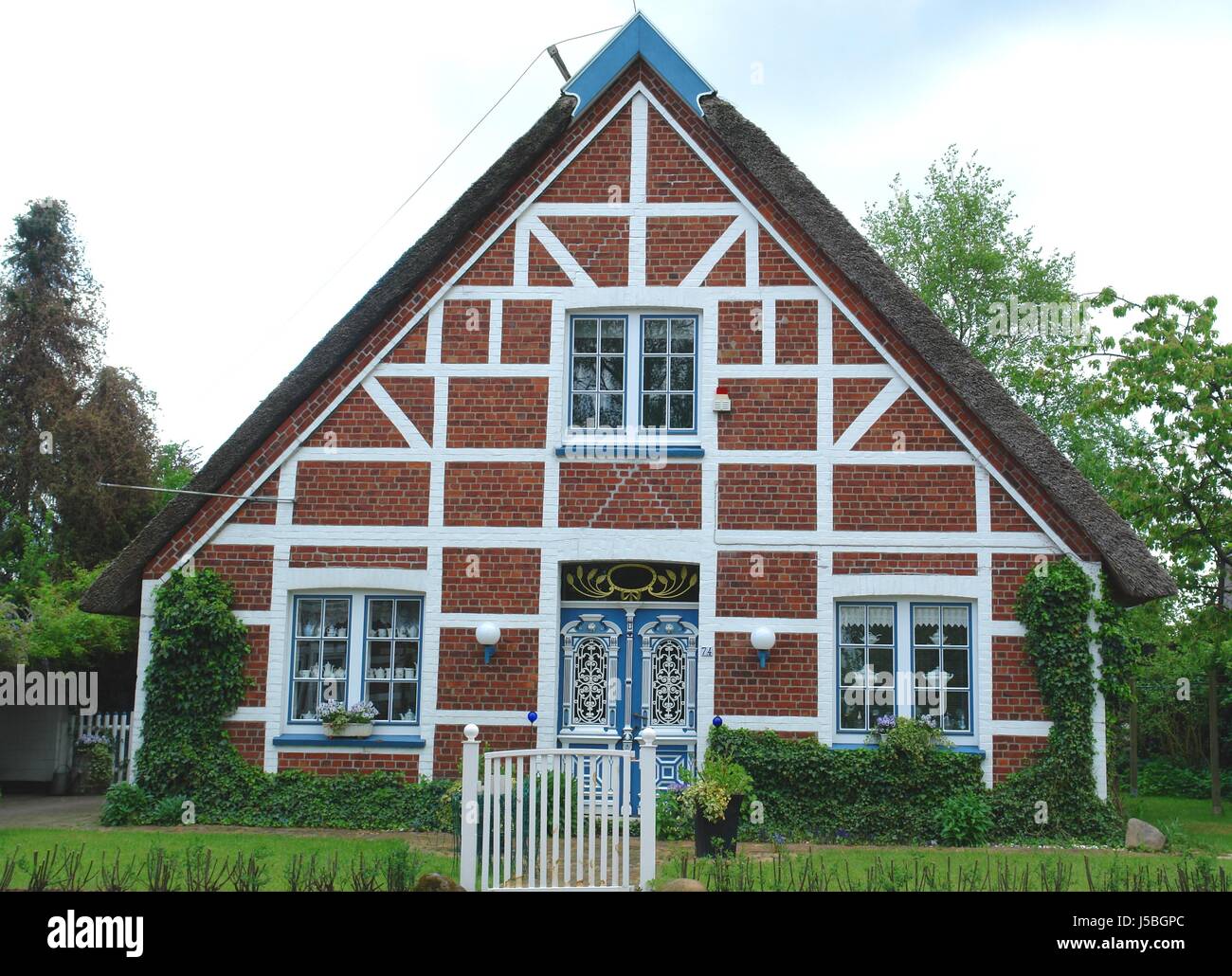 blue house home dwelling house residential building building frame-work ...