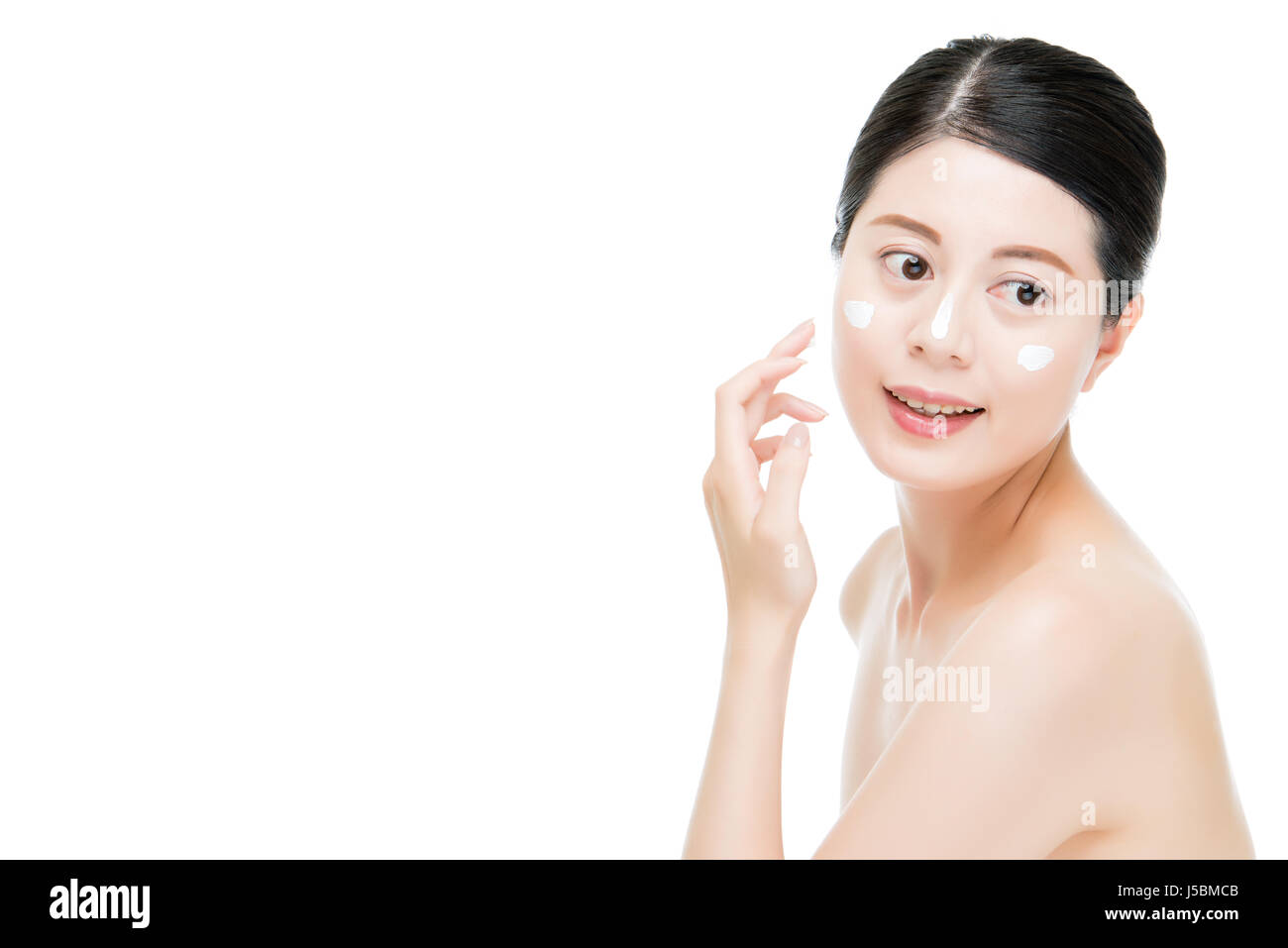 Finger on cheek Cut Out Stock Images & Pictures - Alamy