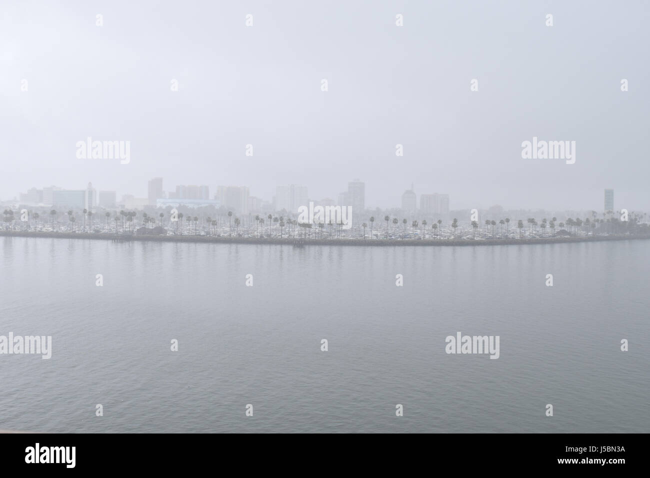 Downtown Long Beach California in the rainy mist Stock Photo - Alamy