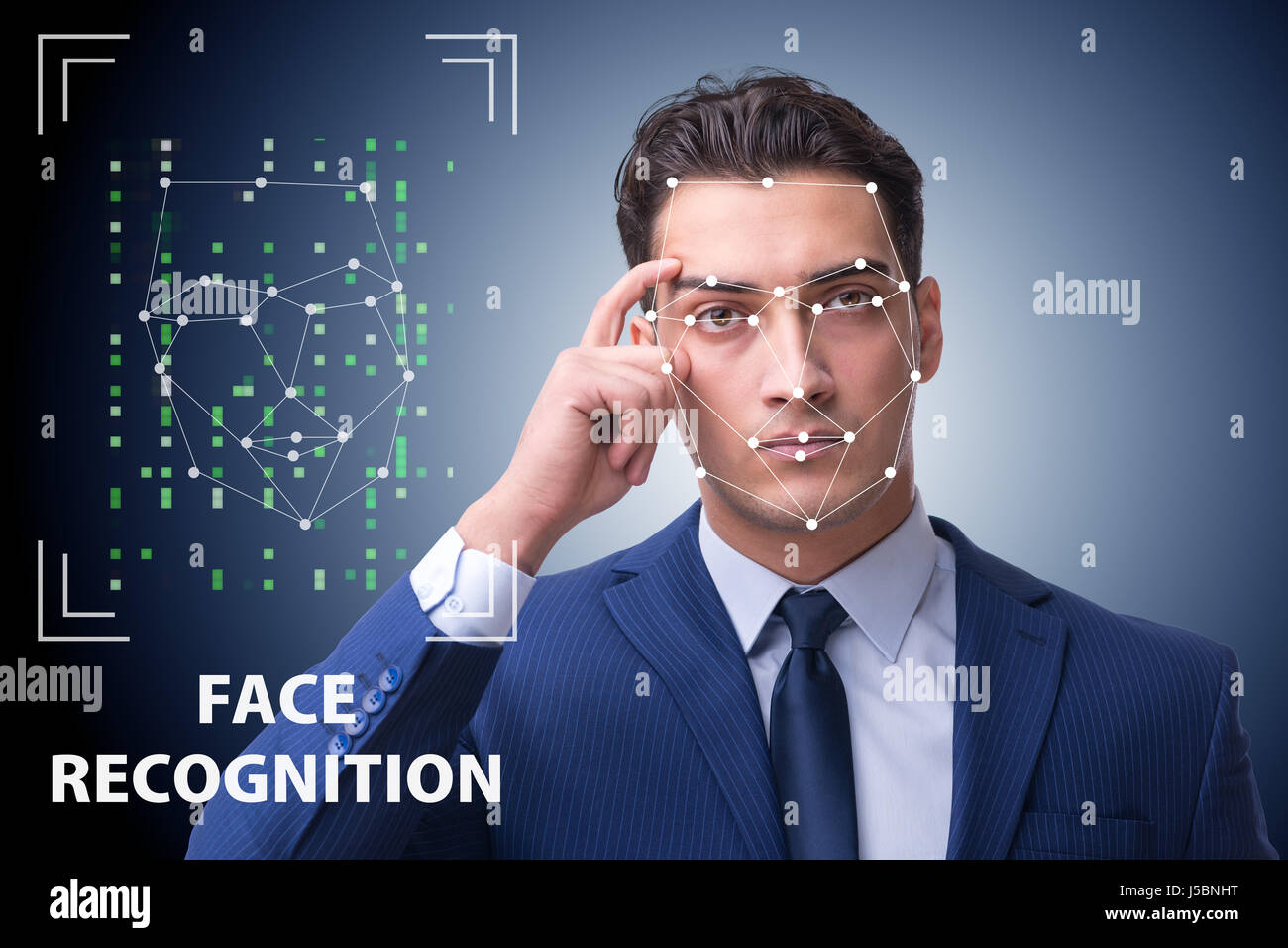 Man in face recognition concept Stock Photo - Alamy