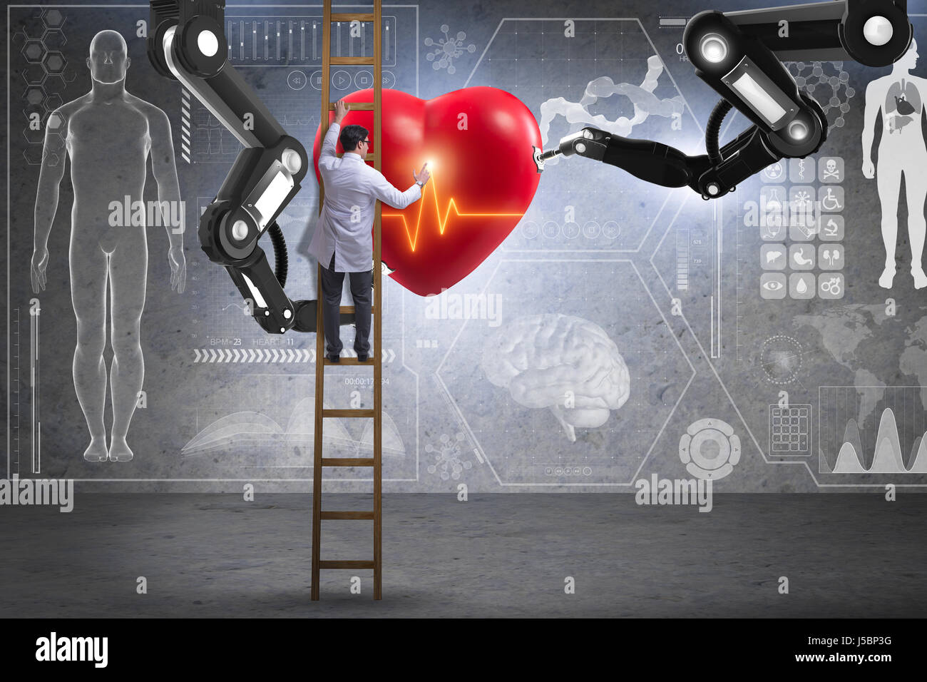 Heart surgery done by robotic arm Stock Photo - Alamy