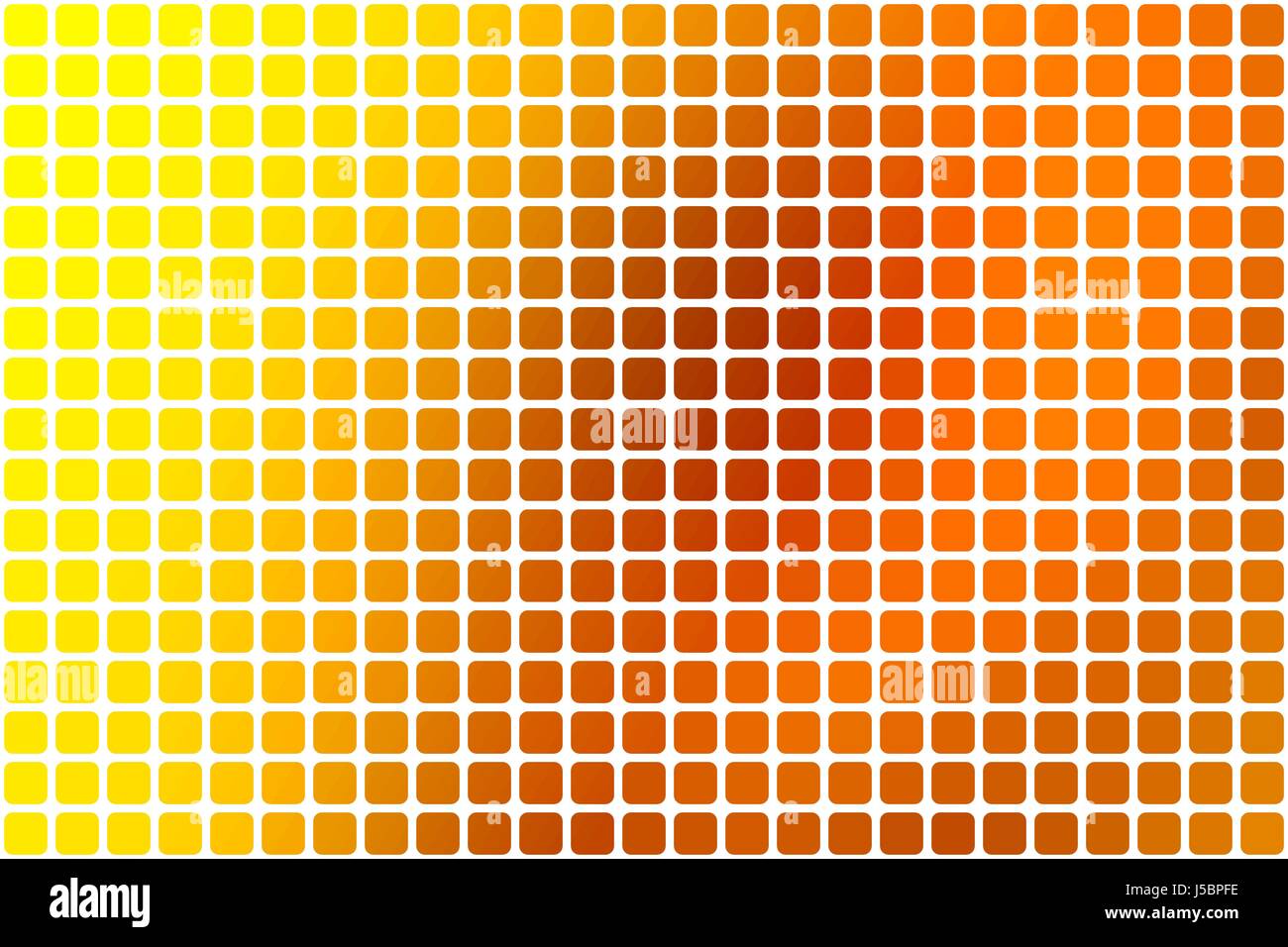 Bright golden yellow vector abstract mosaic background with rounded corners square tiles over ...