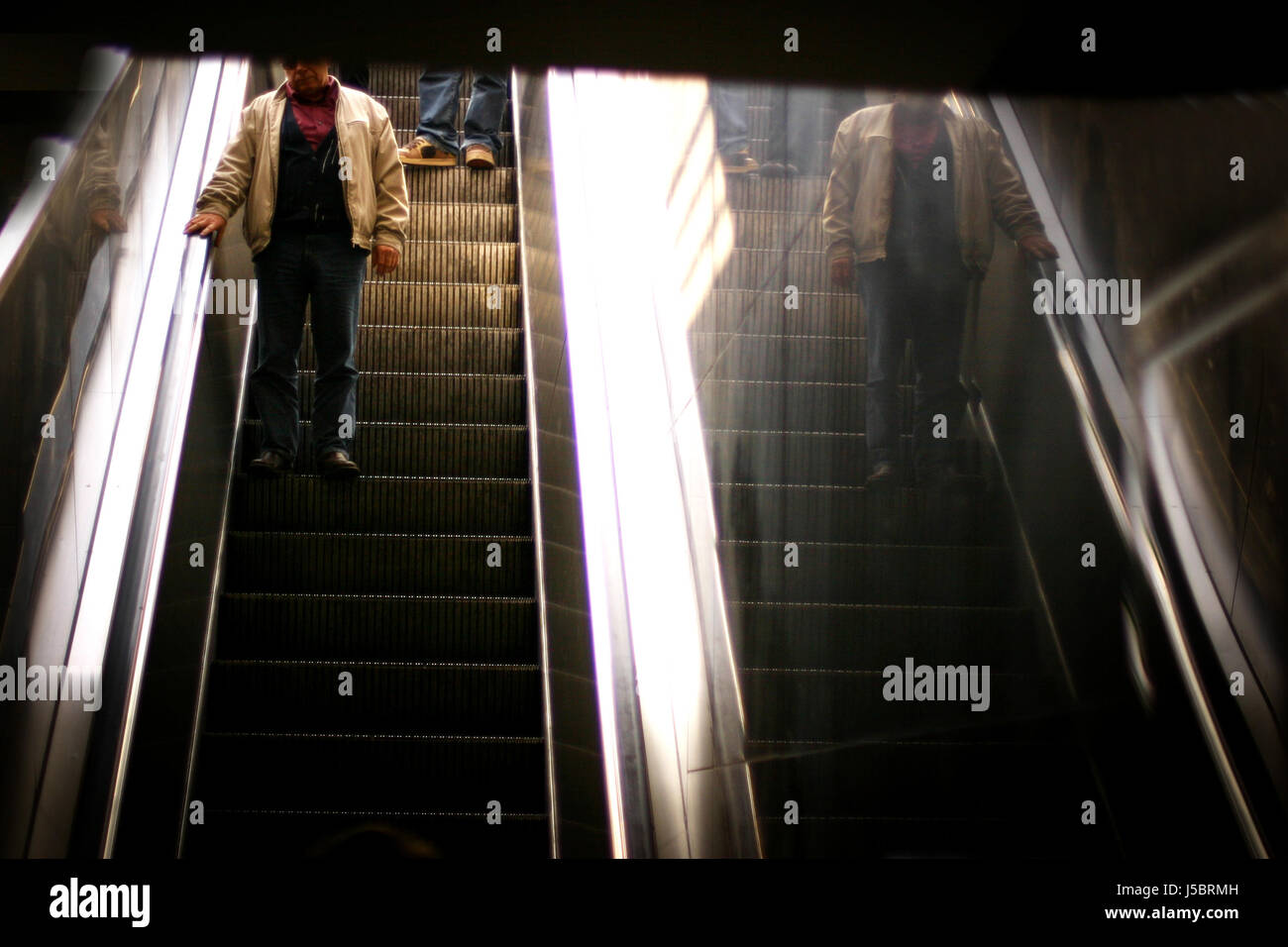 escalator stairs human human being metal down downwards escalators ...