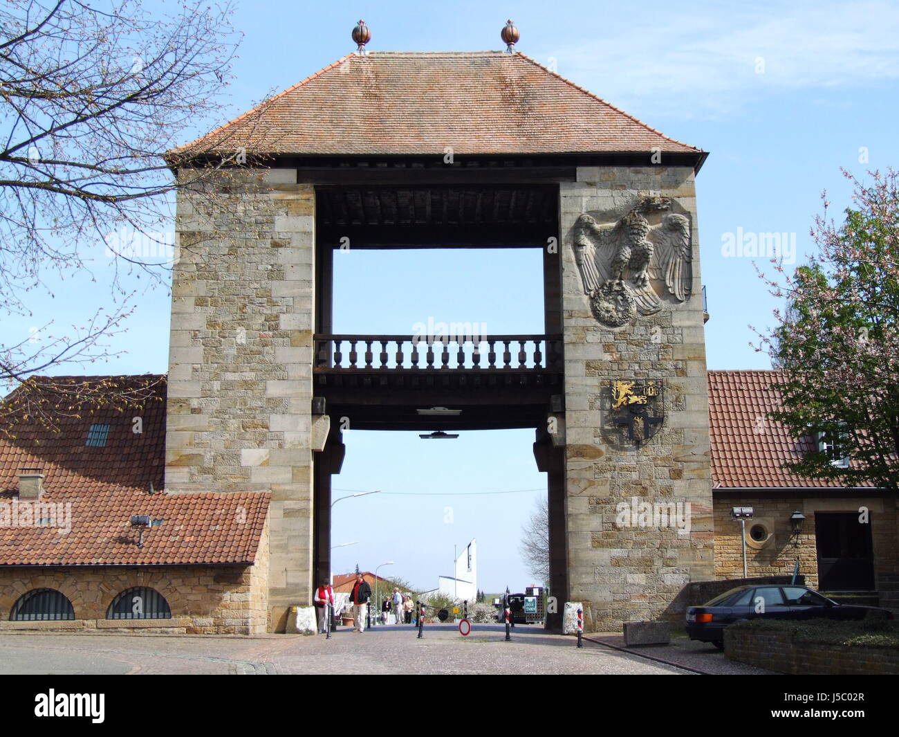 german wine gate Stock Photo - Alamy