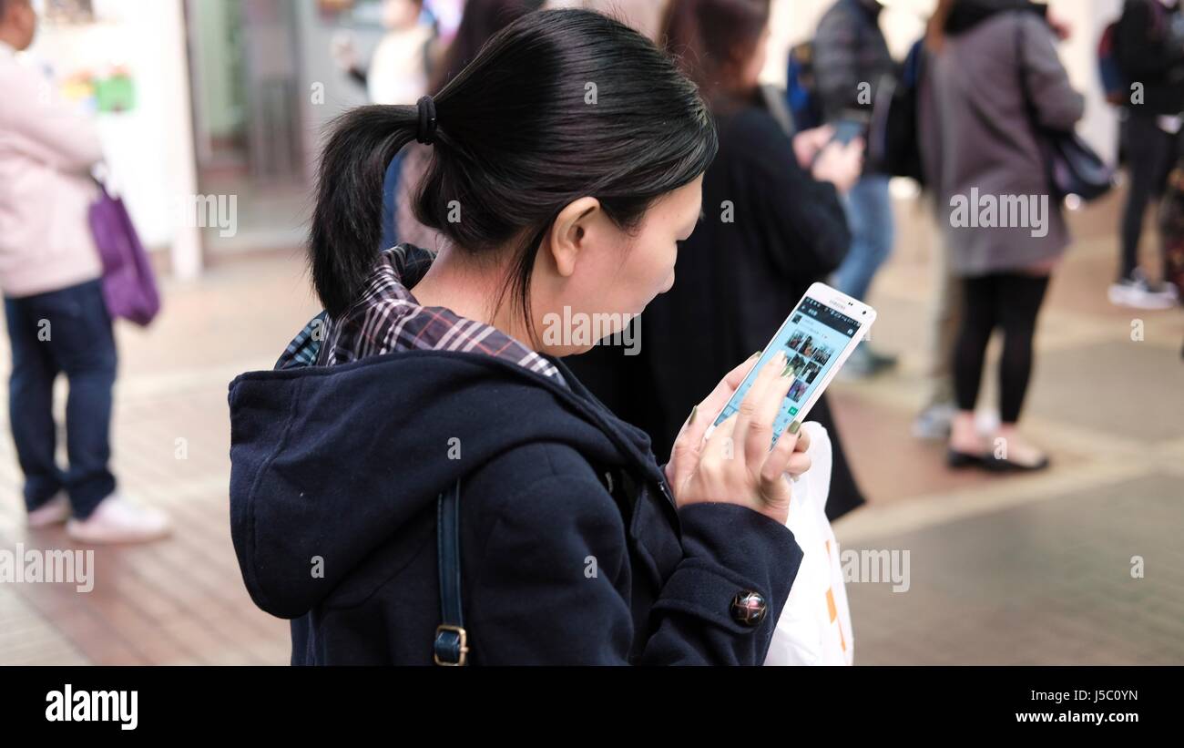 Pedestrian People in Public Using Mobile Cell Phones for Communication ...