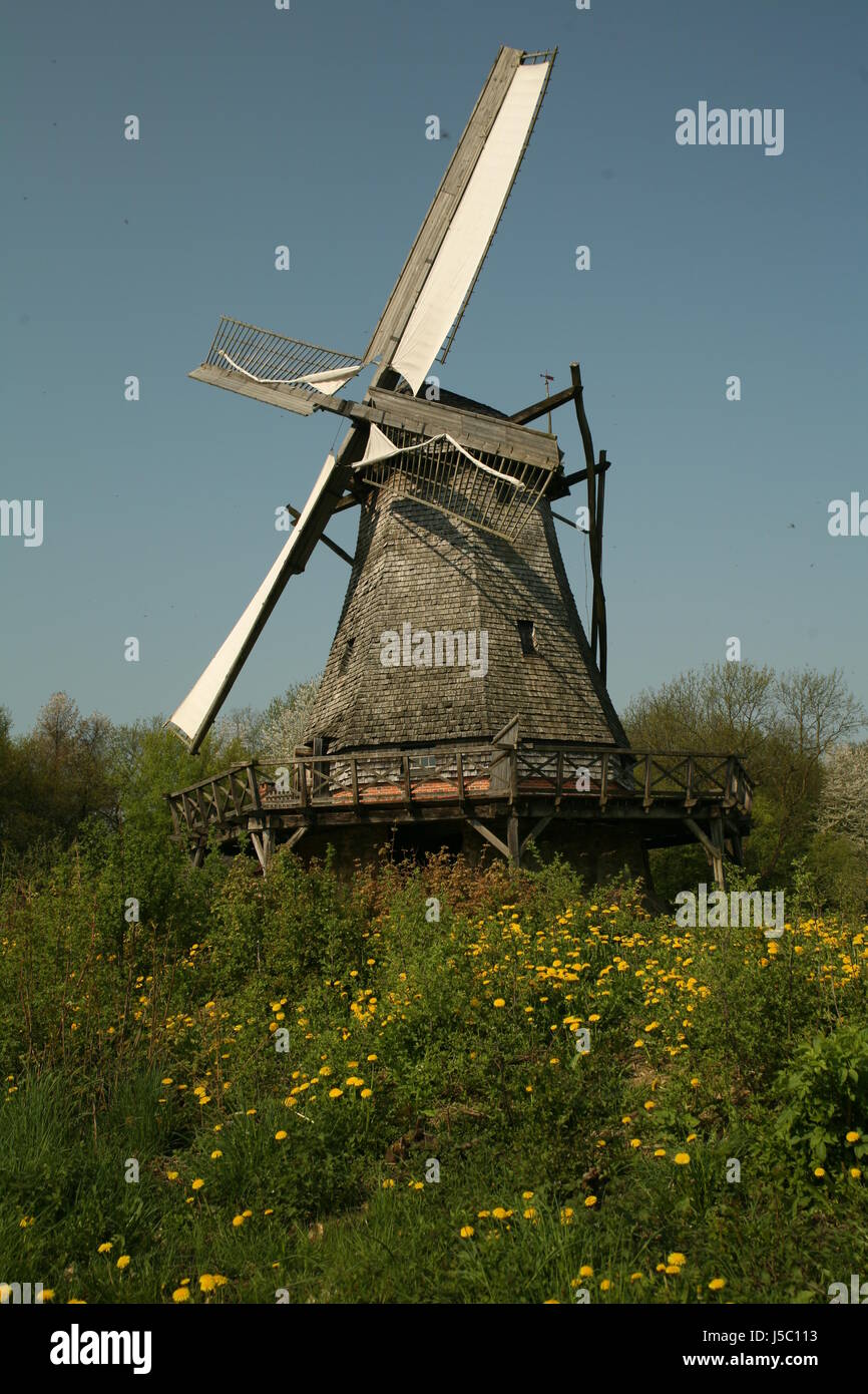 blue historical wood wing windmill mill miller corn mill wainscot ...