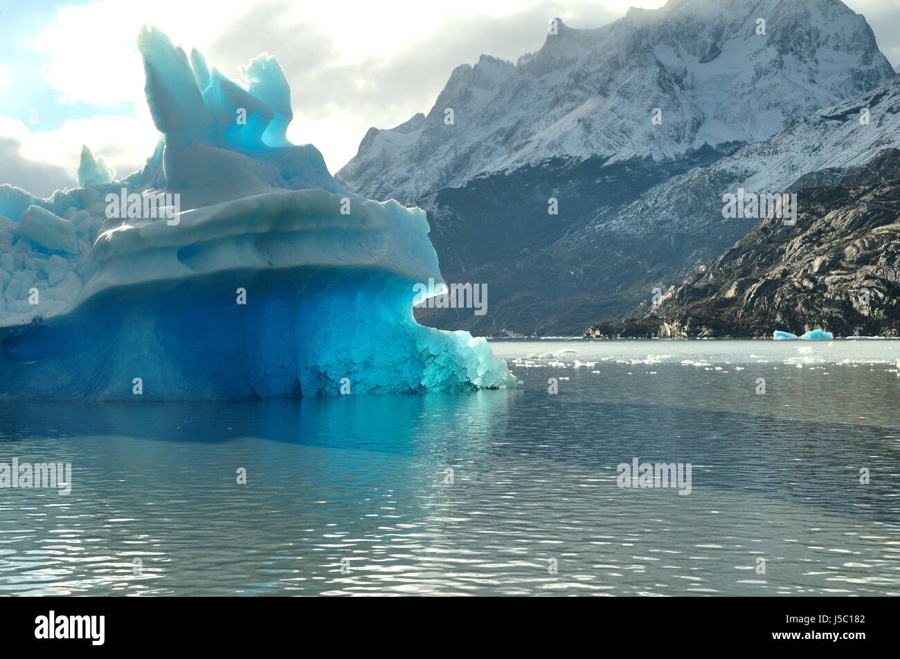 blue national park cold ice chile crystal glacier iceberg salt water ...