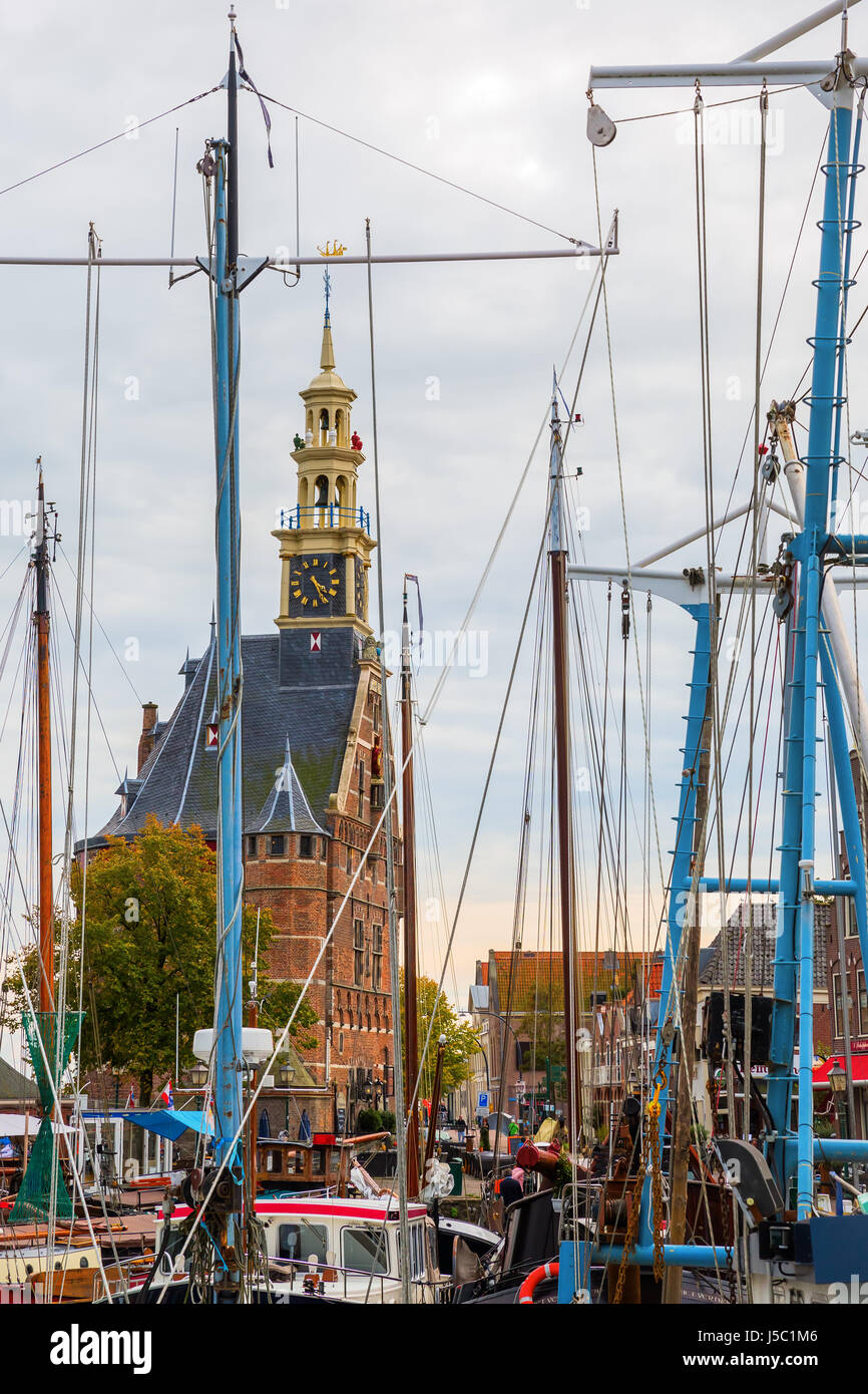 Hoorn, Netherlands - October 08, 2016: harbour of Hoorn with sailboats ...