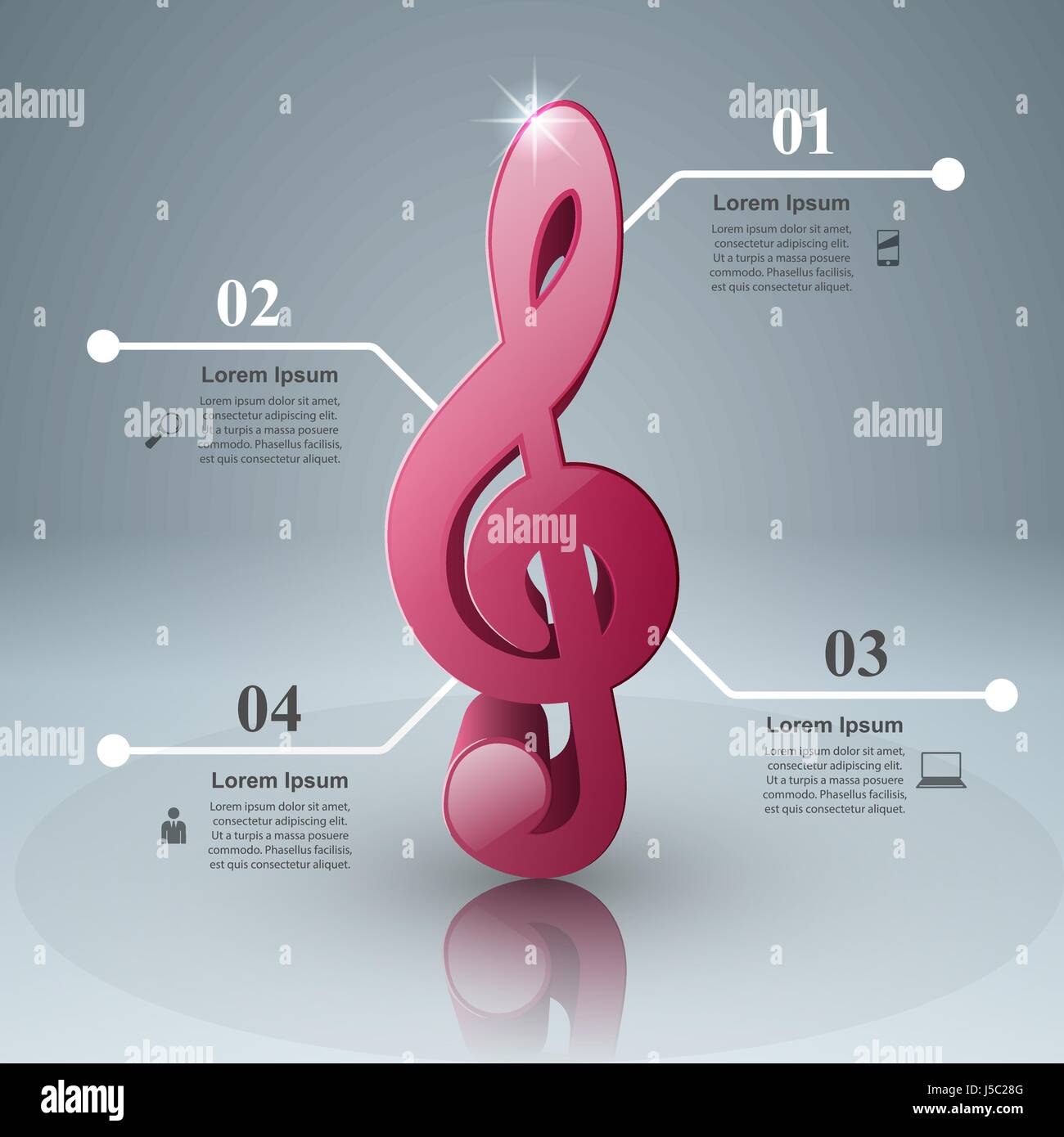Music Infographic. Treble clef icon. Note icon Stock Vector Image & Art ...