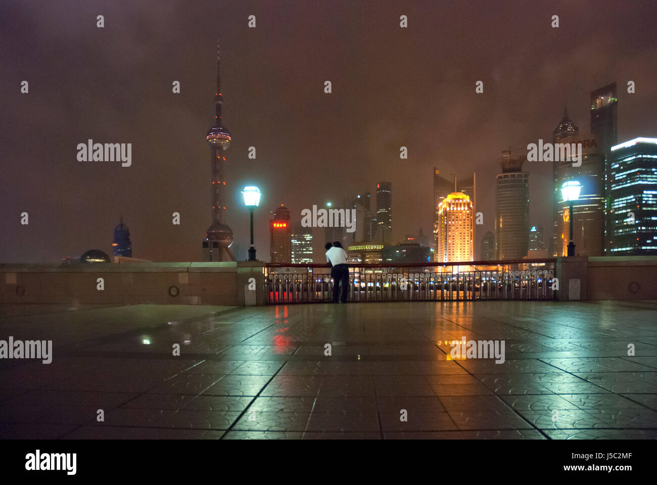 Romantic couple on The Bund embankment in Shanghai Stock Photo - Alamy