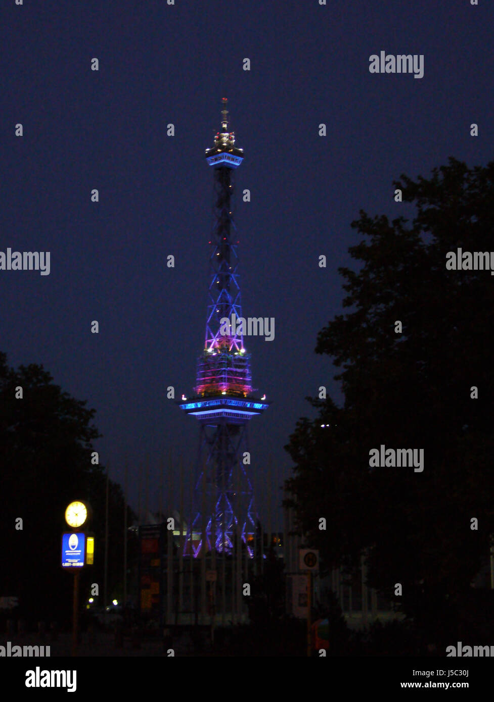 Radio Tower At Night