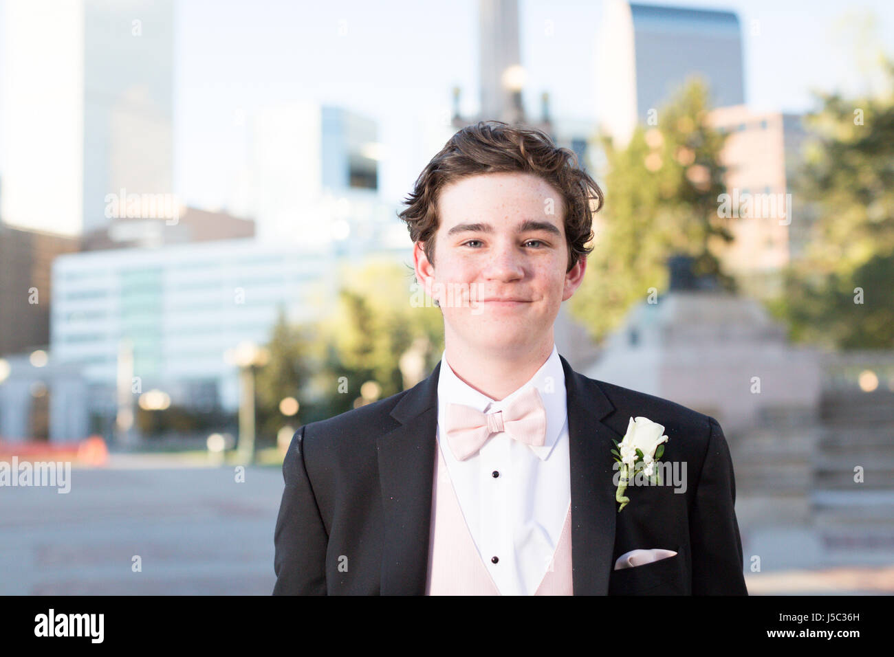 Teenager dressed in tuxedo for his first prom Stock Photo - Alamy