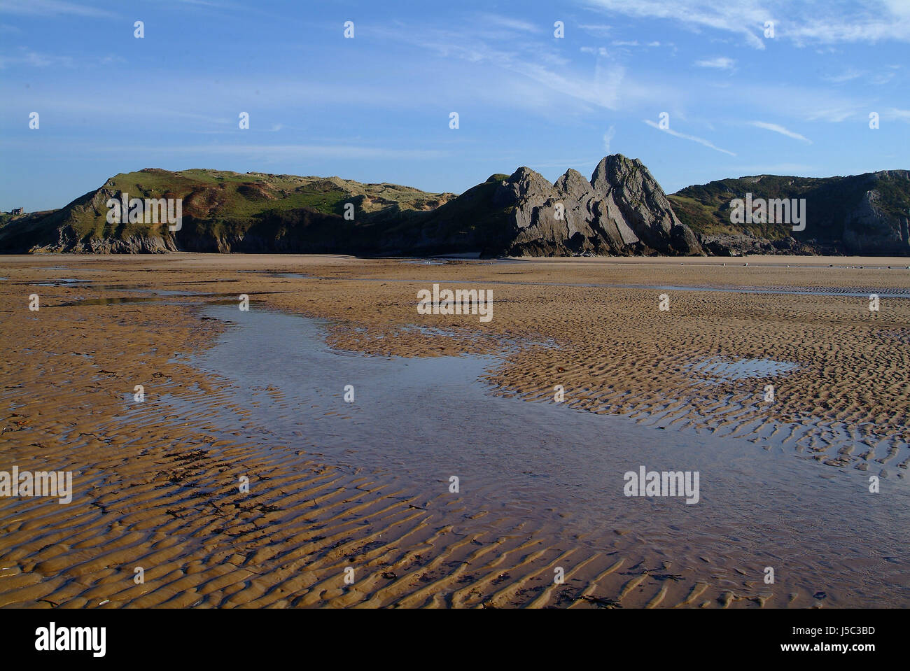 three cliffs bay 1 Stock Photo - Alamy