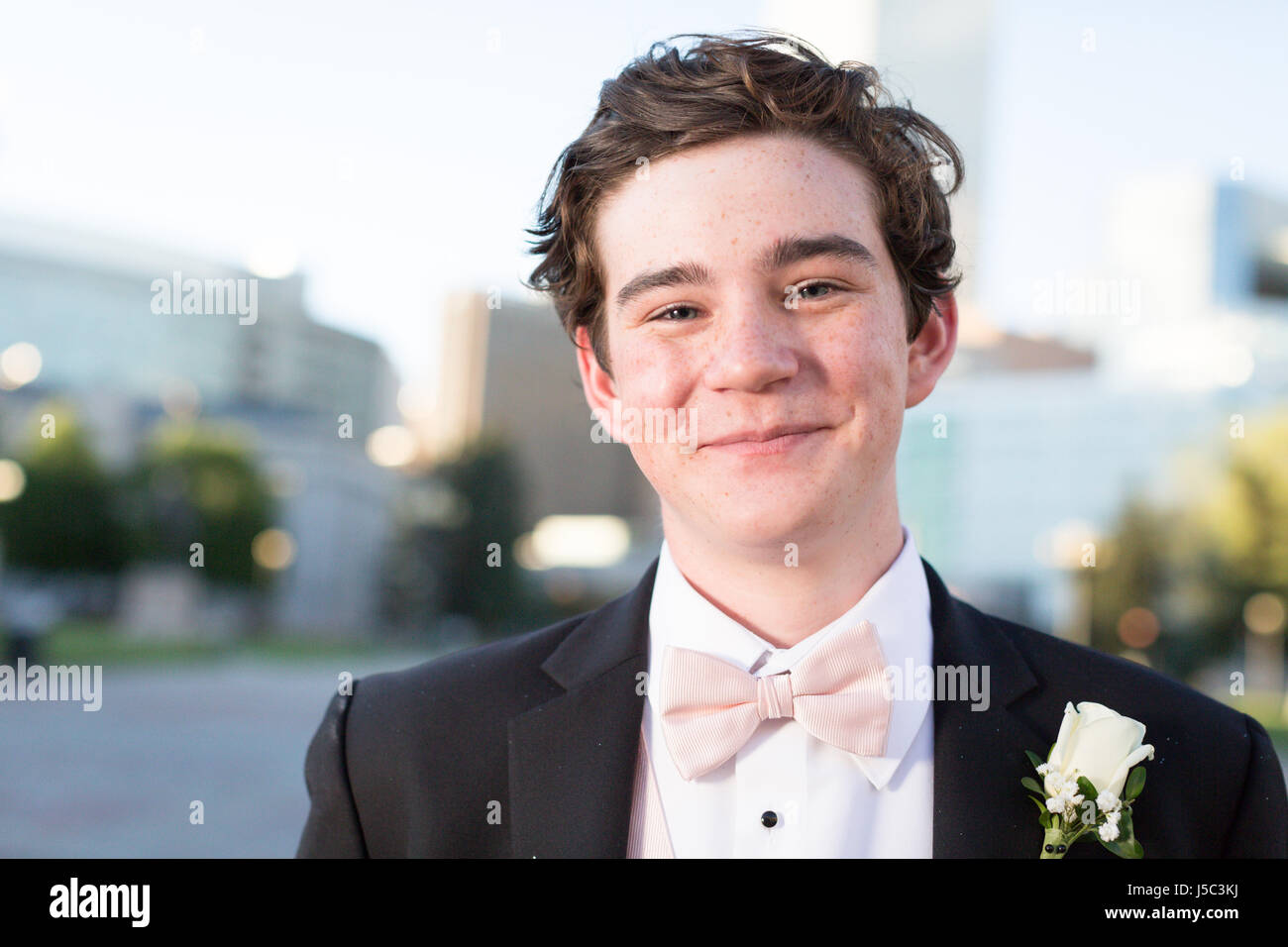 Teenager dressed in tuxedo for his first prom Stock Photo - Alamy