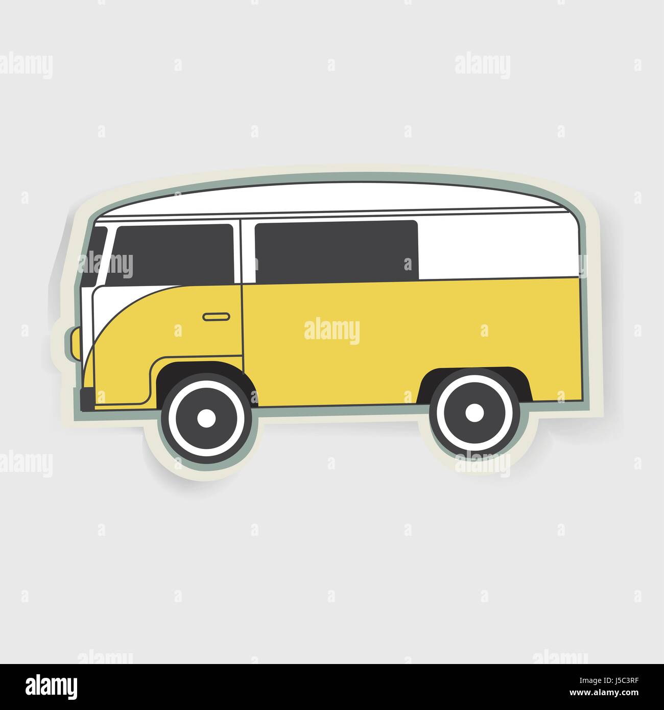 Yellow Van Car Vehicle Travel Graphic Illustration Vector Stock Vector ...