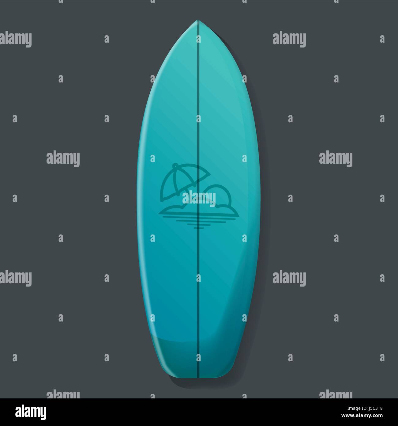 Blue Surfboard Vector Illustration Stock Vector Image & Art - Alamy