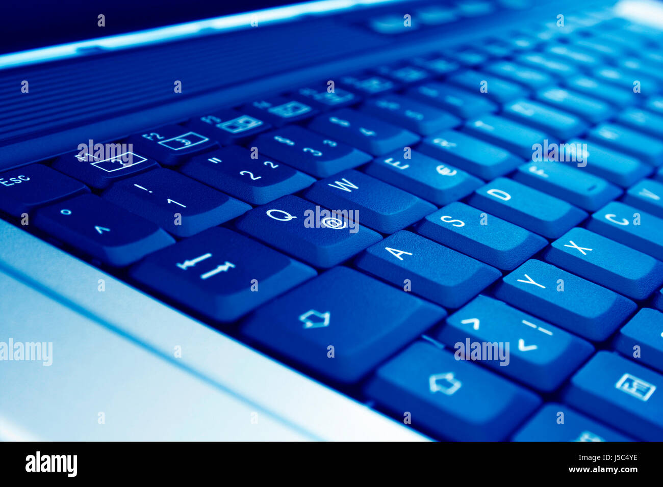 blue office laptop notebook computers computer keyboard PC engineering on the Stock Photo - Alamy