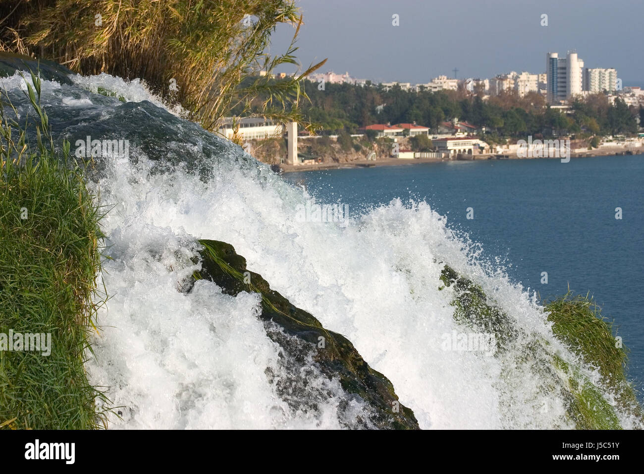 refreshment rock sightseeing waterfall drop loud wet turkey salt water ...