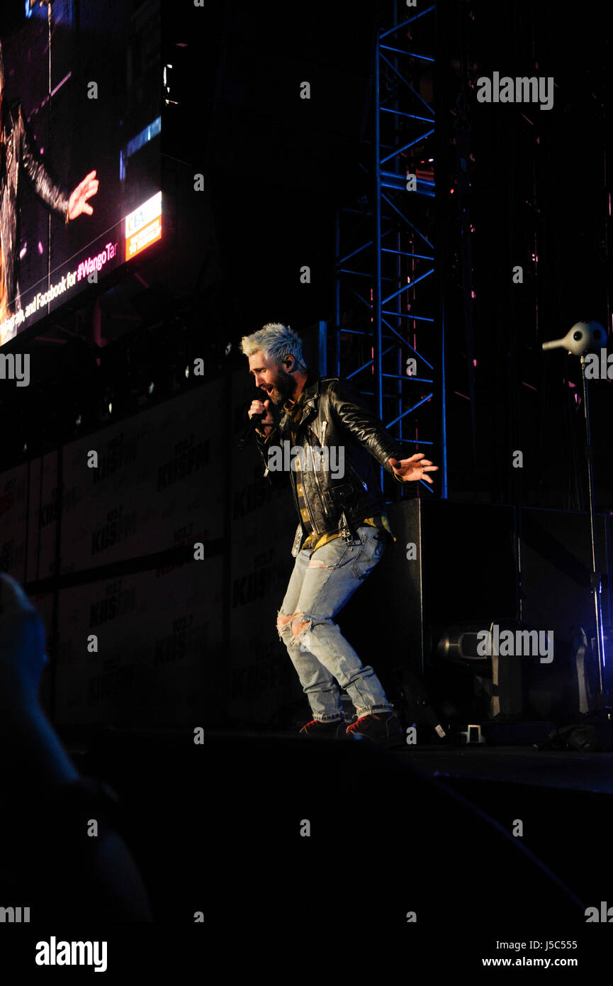 Adam Levine of Maroon 5 performing at the 2017 KIIS FM Wango Tango at ...