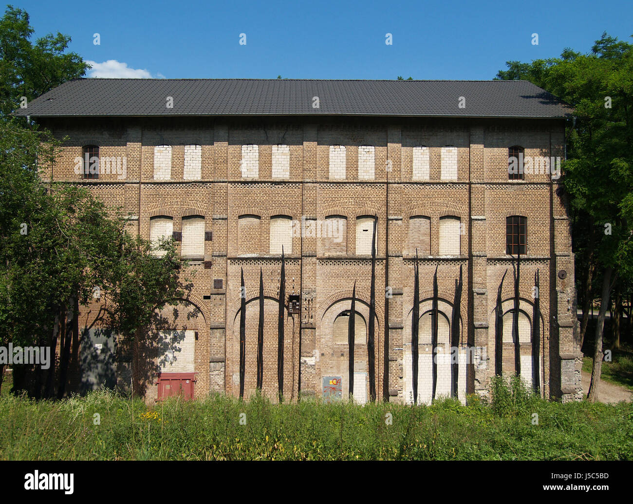 memorial window porthole dormer window pane closed burnt burned bricked ...