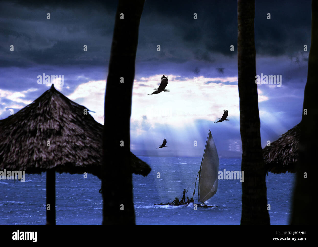 Man rowing boat rain hi-res stock photography and images - Alamy