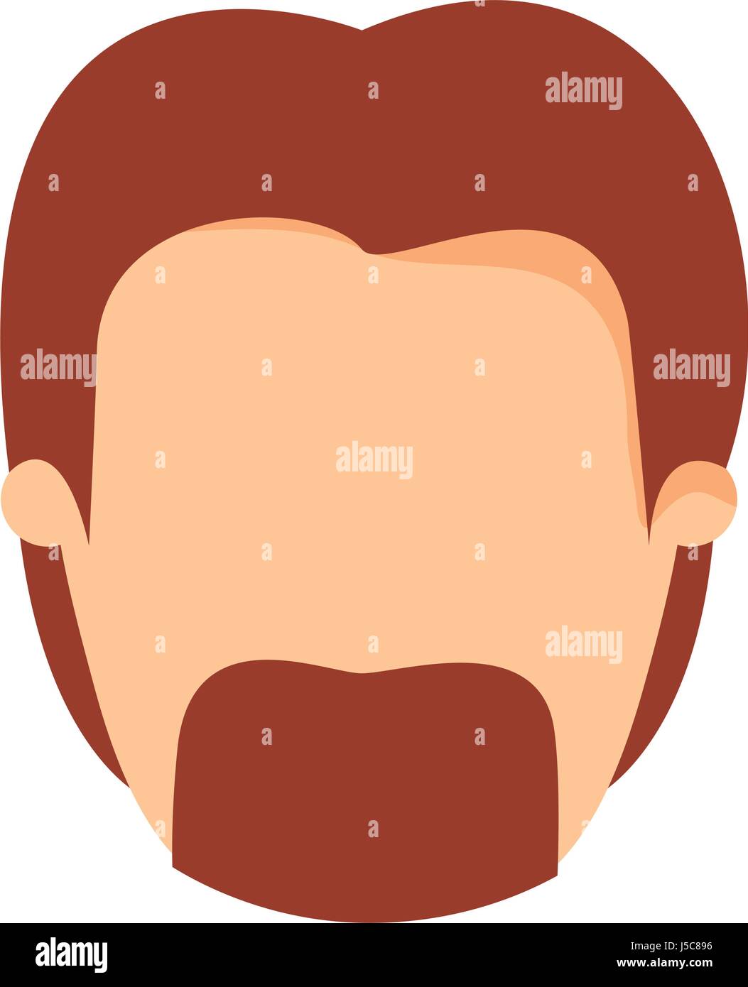 colorful image caricature front view faceless man with beard and ...