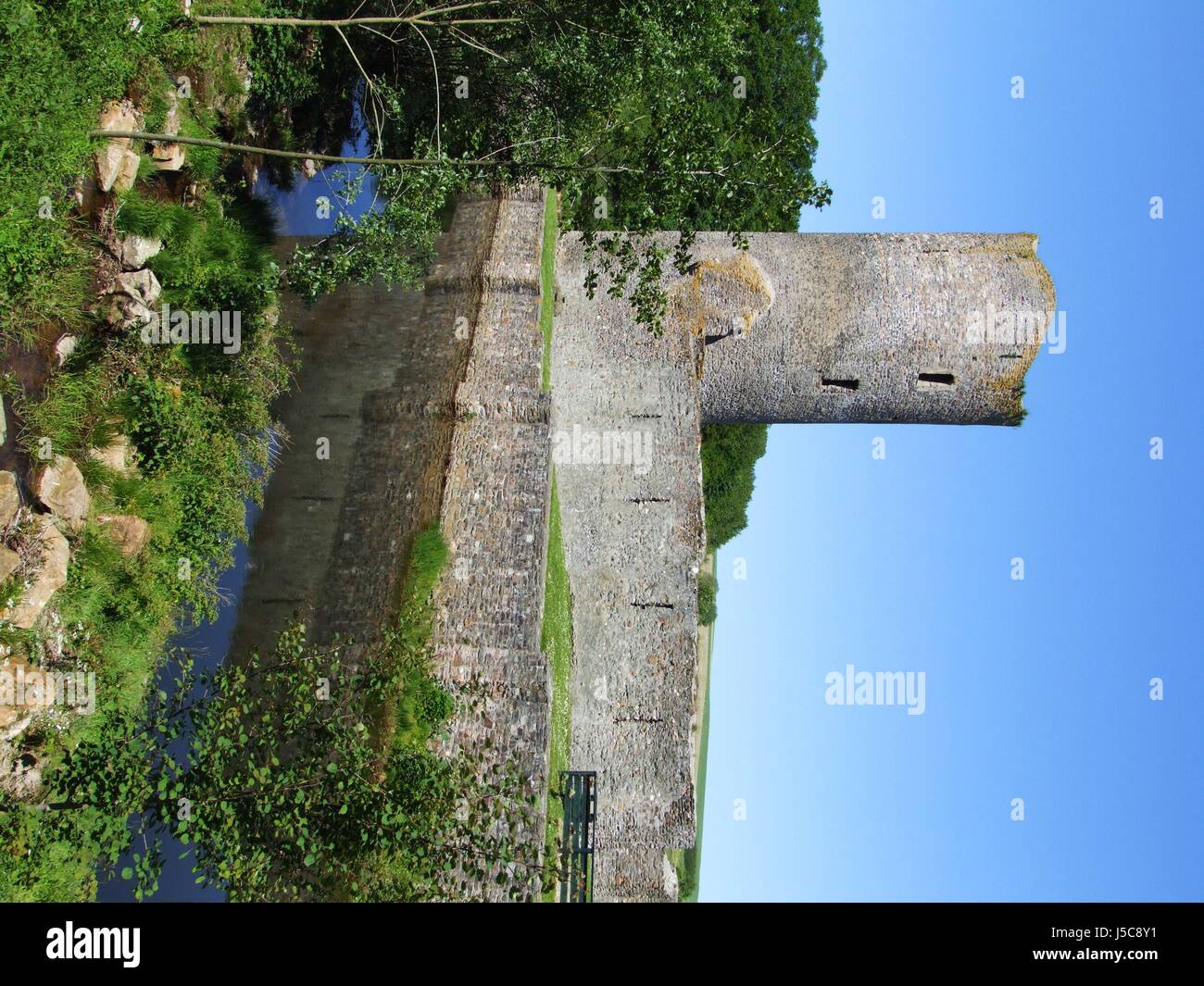 tower historical sightseeing wall ruins ruin castle wall ditch castle ...