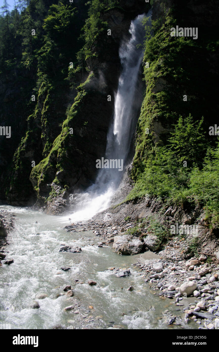 mountains alps austrians austria rock waterfall ravine nature play ...