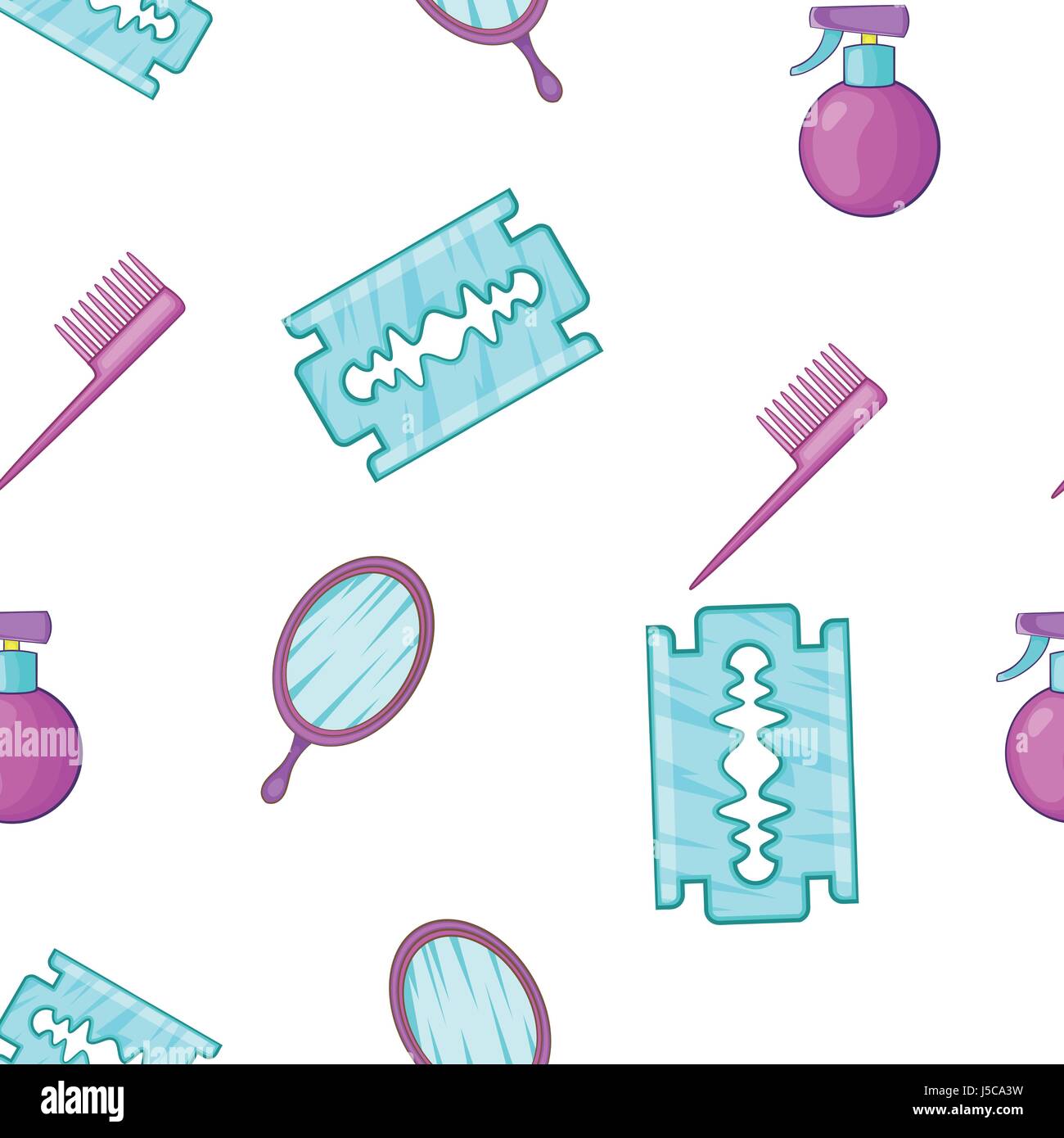 Barbershop tools pattern. Cartoon illustration of barbershop tools ...