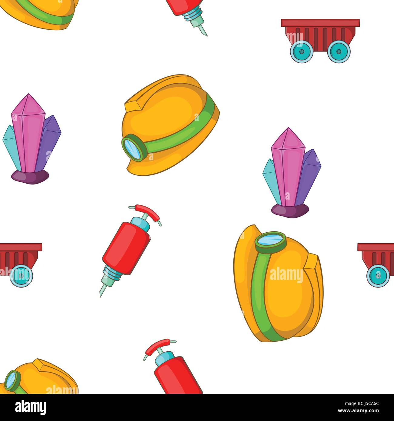 Mining industry pattern. Cartoon illustration of mining industry vector ...