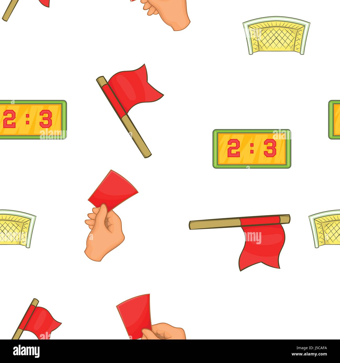 Soccer or football equipment pattern. Cartoon illustration of soccer or ...