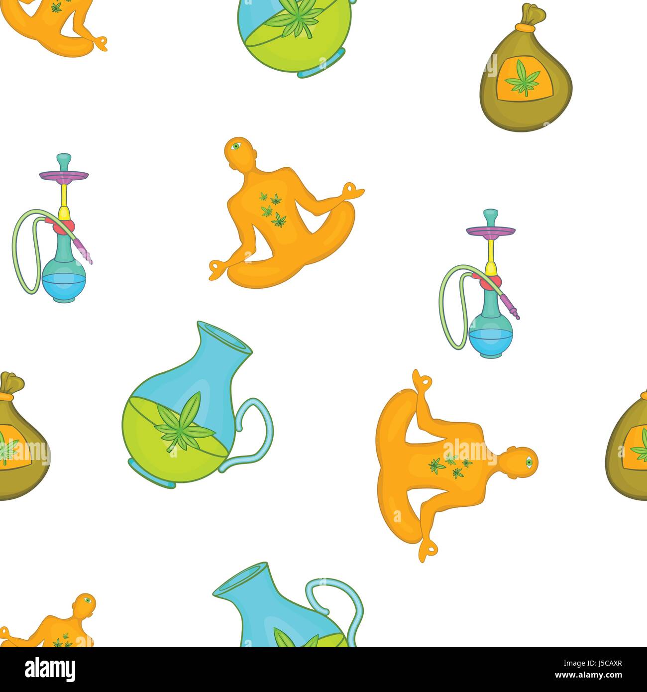 Marijuana smoking pattern. Cartoon illustration of marijuana smoking ...