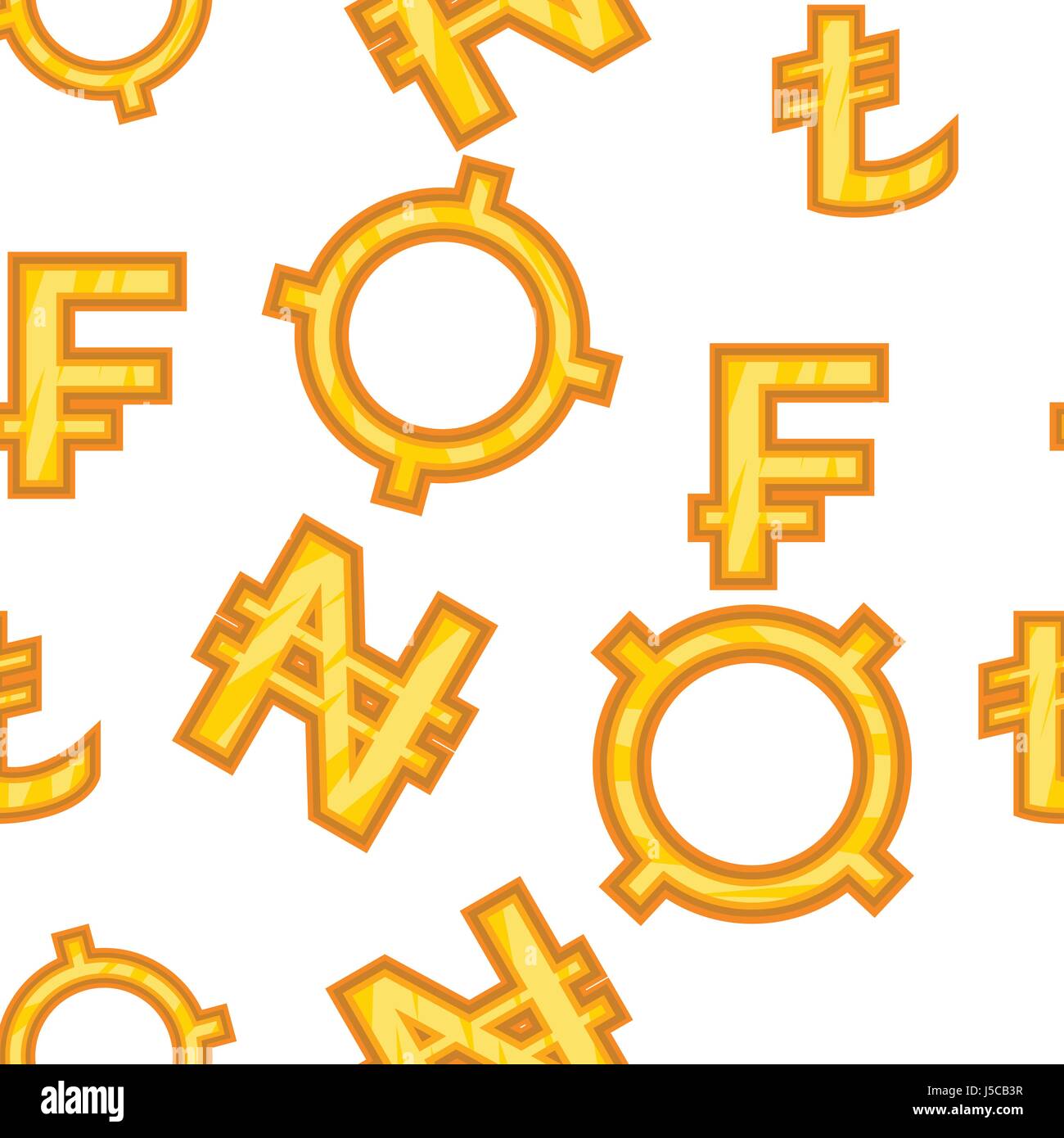 Currency symbols pattern. Cartoon illustration of currency symbols ...