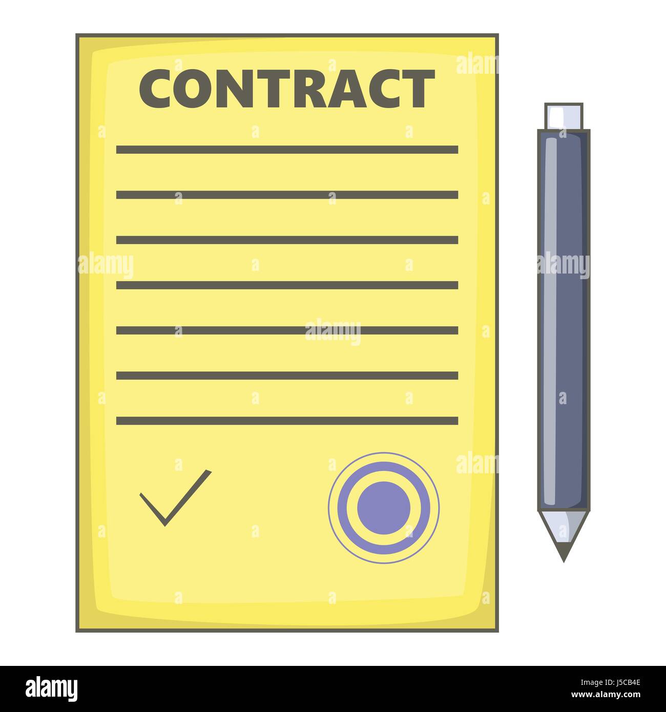 Contract icon. Cartoon illustration of contract vector icon for web ...