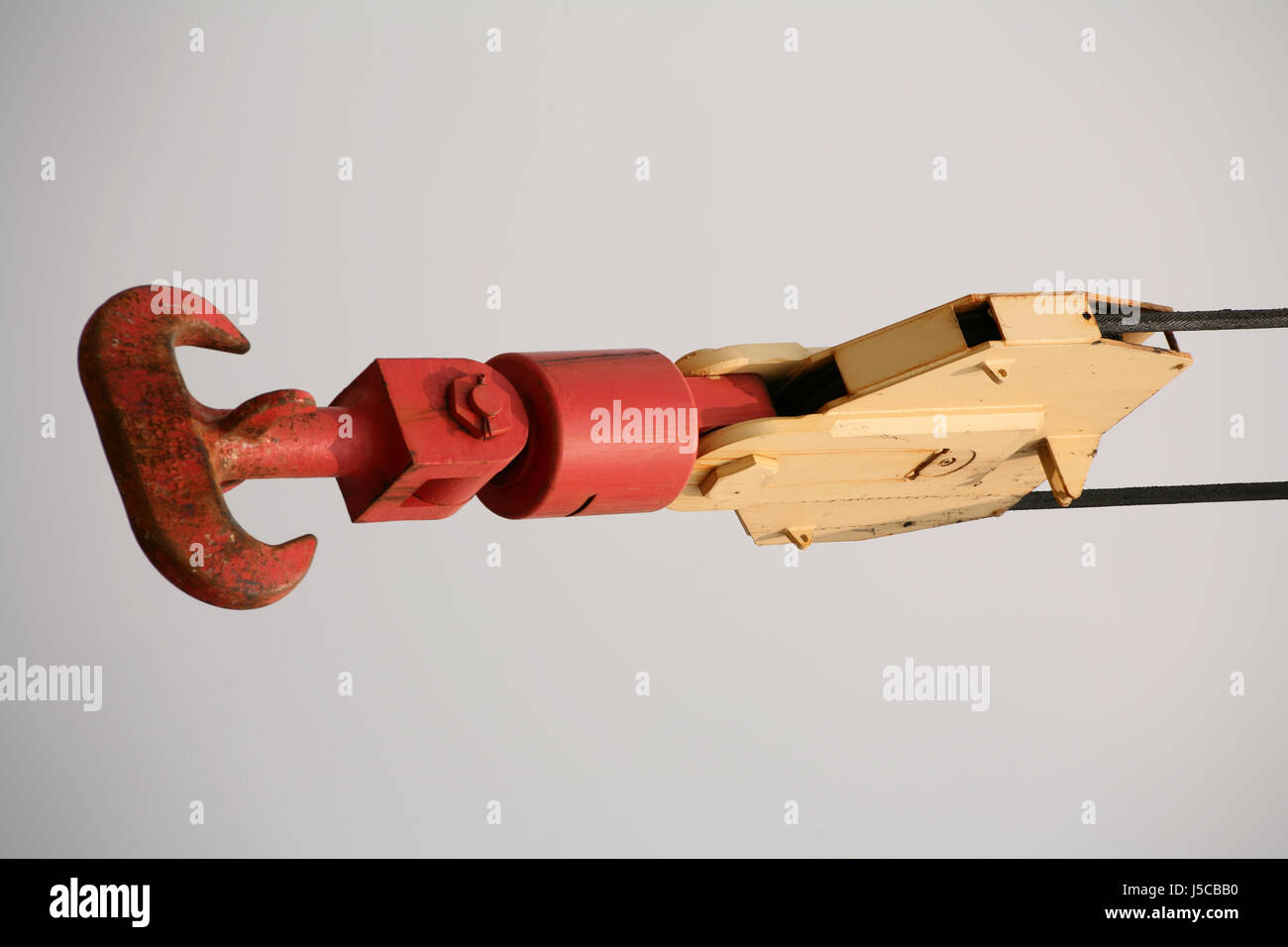 engineering transport hook steel cable cargo ship lifting gear red ...