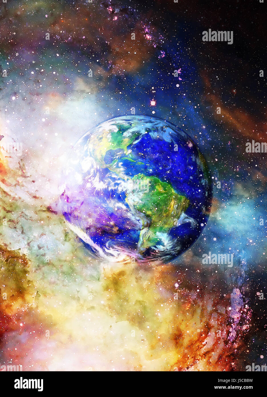 Planet Earth in cosmic space Cosmic Space background Stock Photo - Alamy