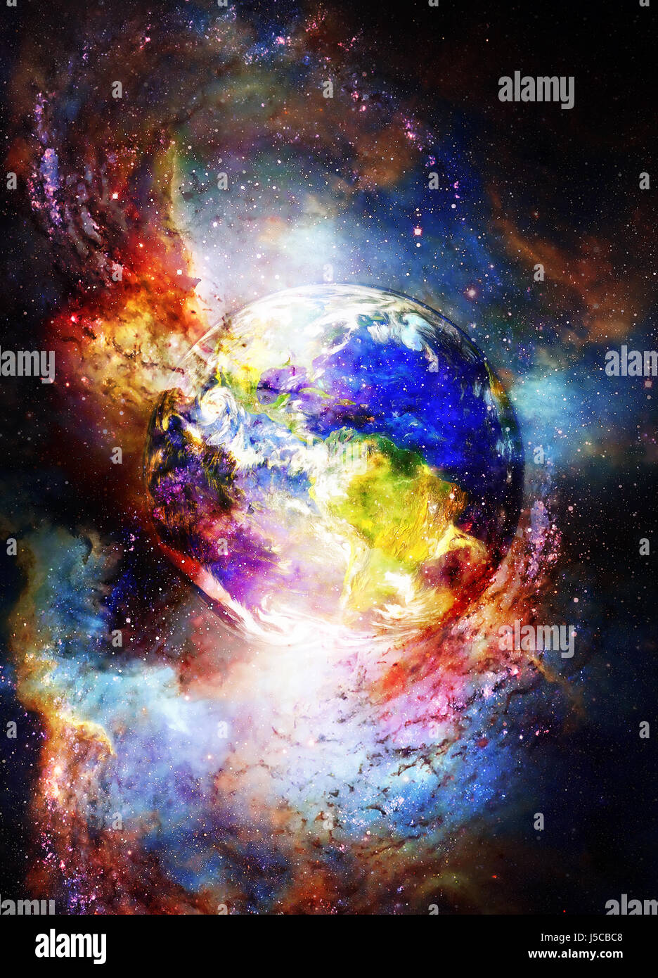 Planet Earth in cosmic space Cosmic Space background Stock Photo - Alamy
