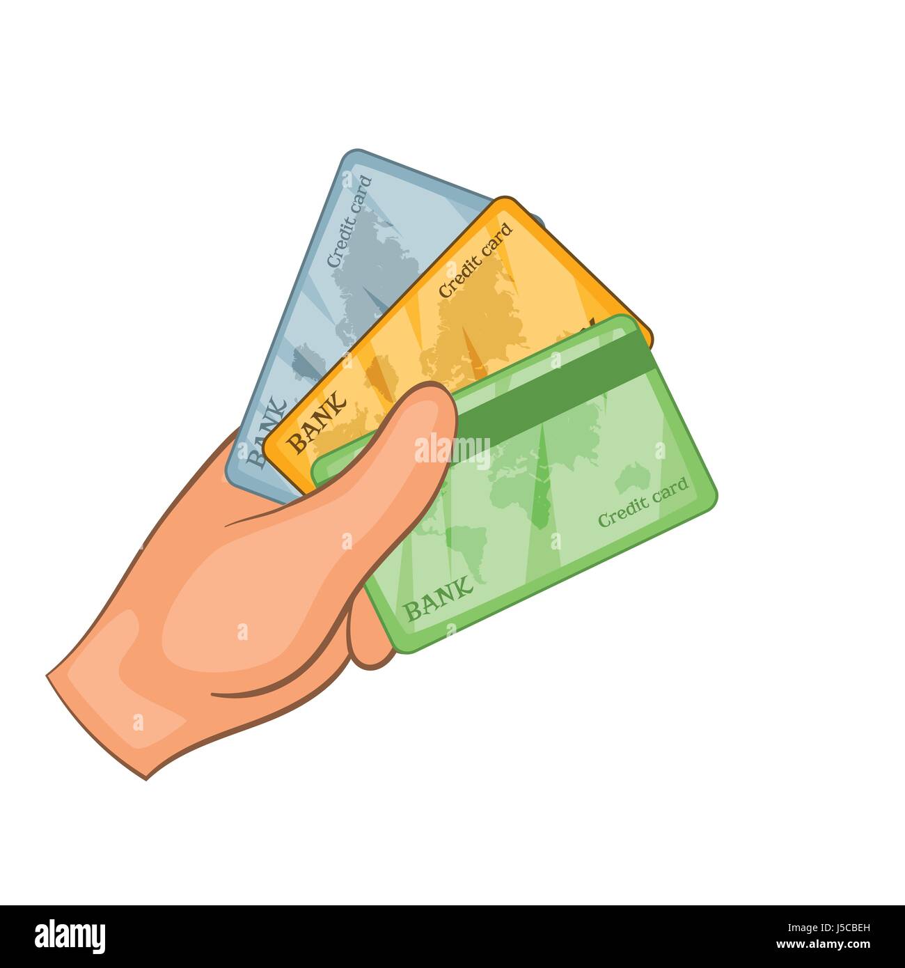 Card in hand icon. Cartoon illustration of card in hand vector icon for ...