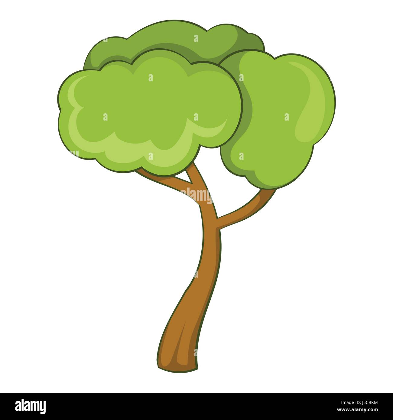 Deciduous tree icon. Cartoon illustration of deciduous tree vector icon ...