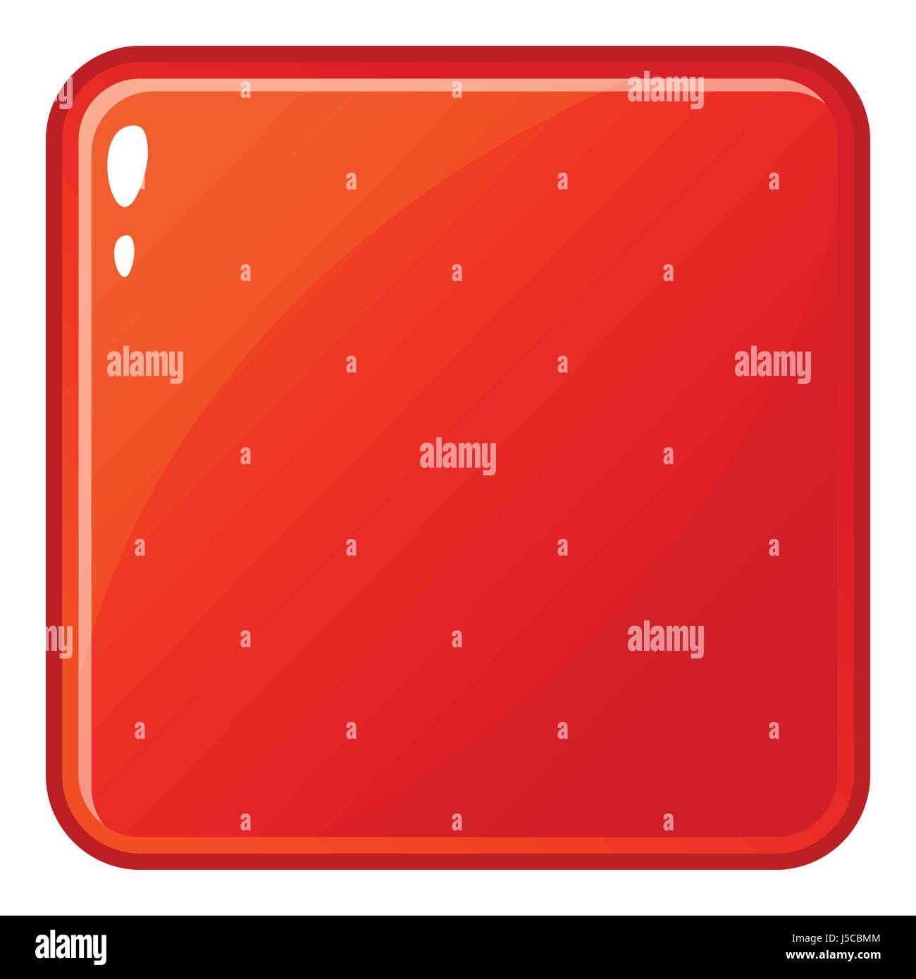 Red glossy button icon. Cartoon illustration of red glossy button ...