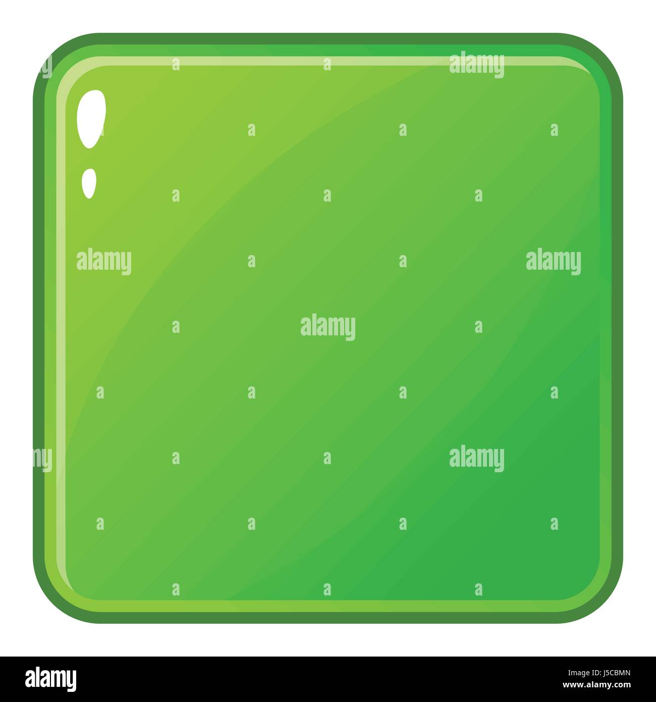 Green glossy button icon. Cartoon illustration of green glossy button ...