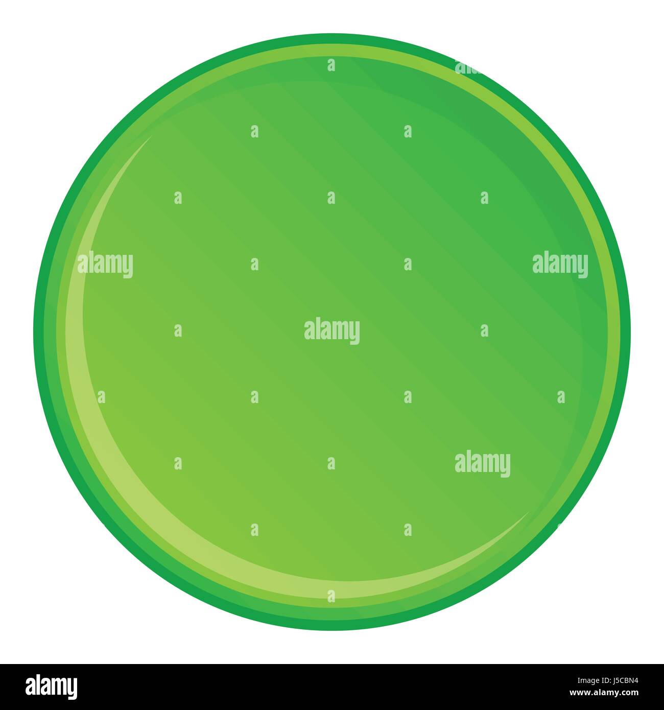 Green round button icon. Cartoon illustration of green round button ...