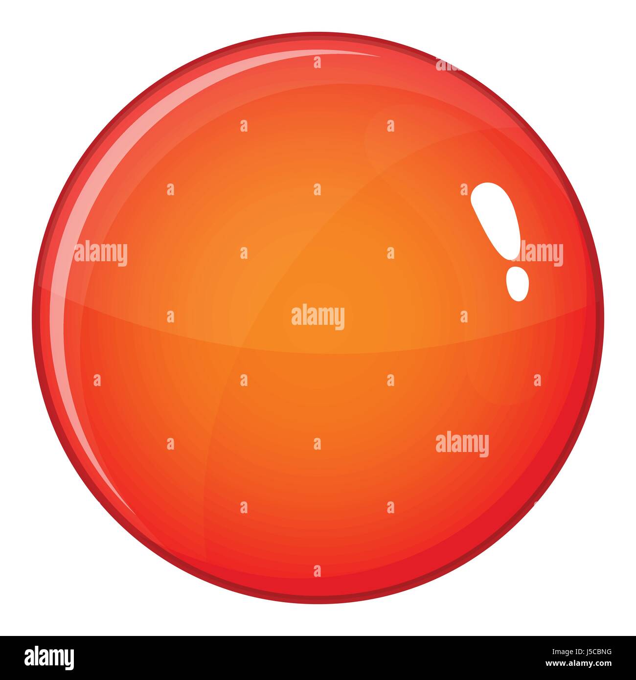 Round red button icon. Cartoon illustration of round red button vector ...