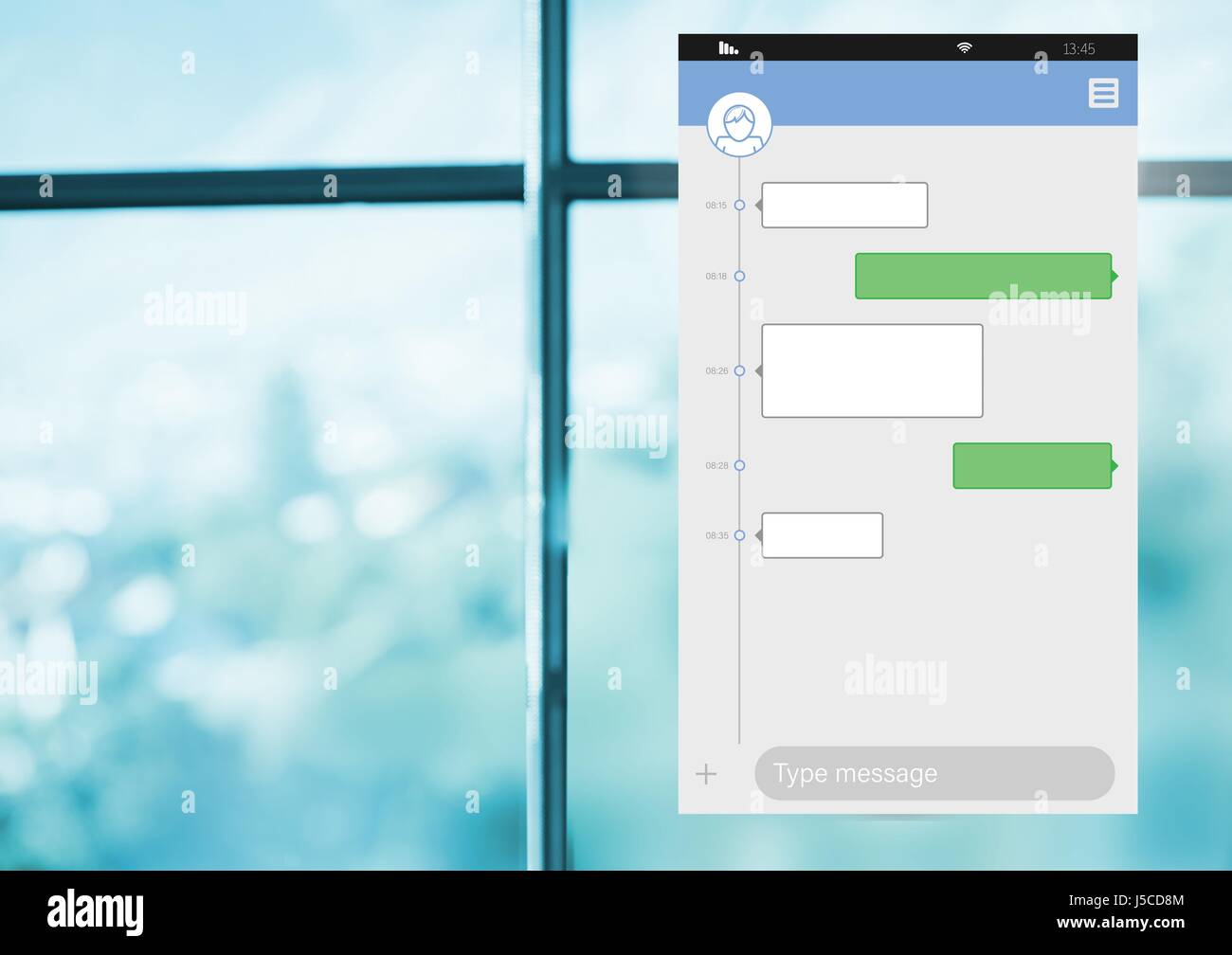 Digital composite of Messenging Social media App Interface by window ...
