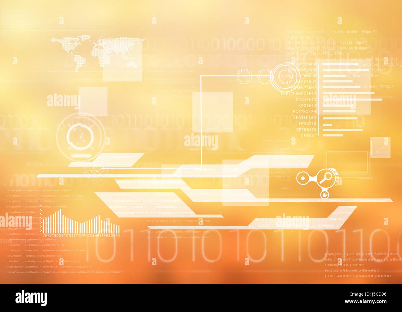 Digital composite of White interface against orange bokeh Stock Photo ...